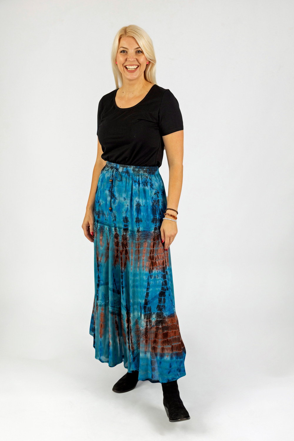 Wicked Dragon Clothing - Morwena Tie Dye Boho Maxi Skirt with ...