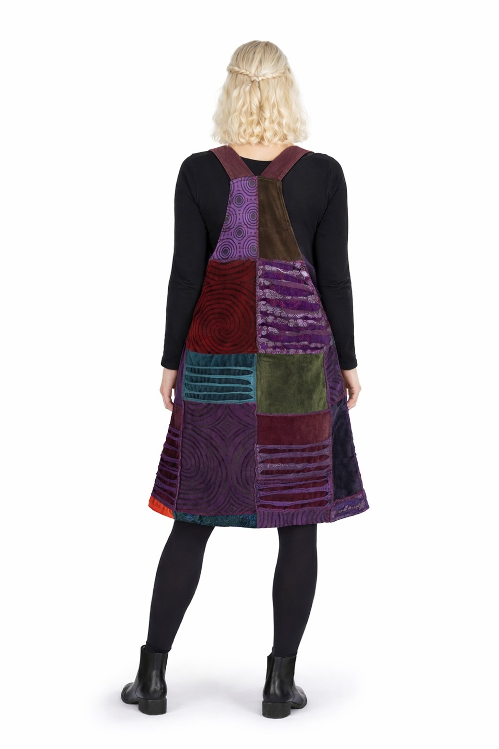 Wicked Dragon Clothing - Verity Velvet Patchwork Pinafore Dress with ...