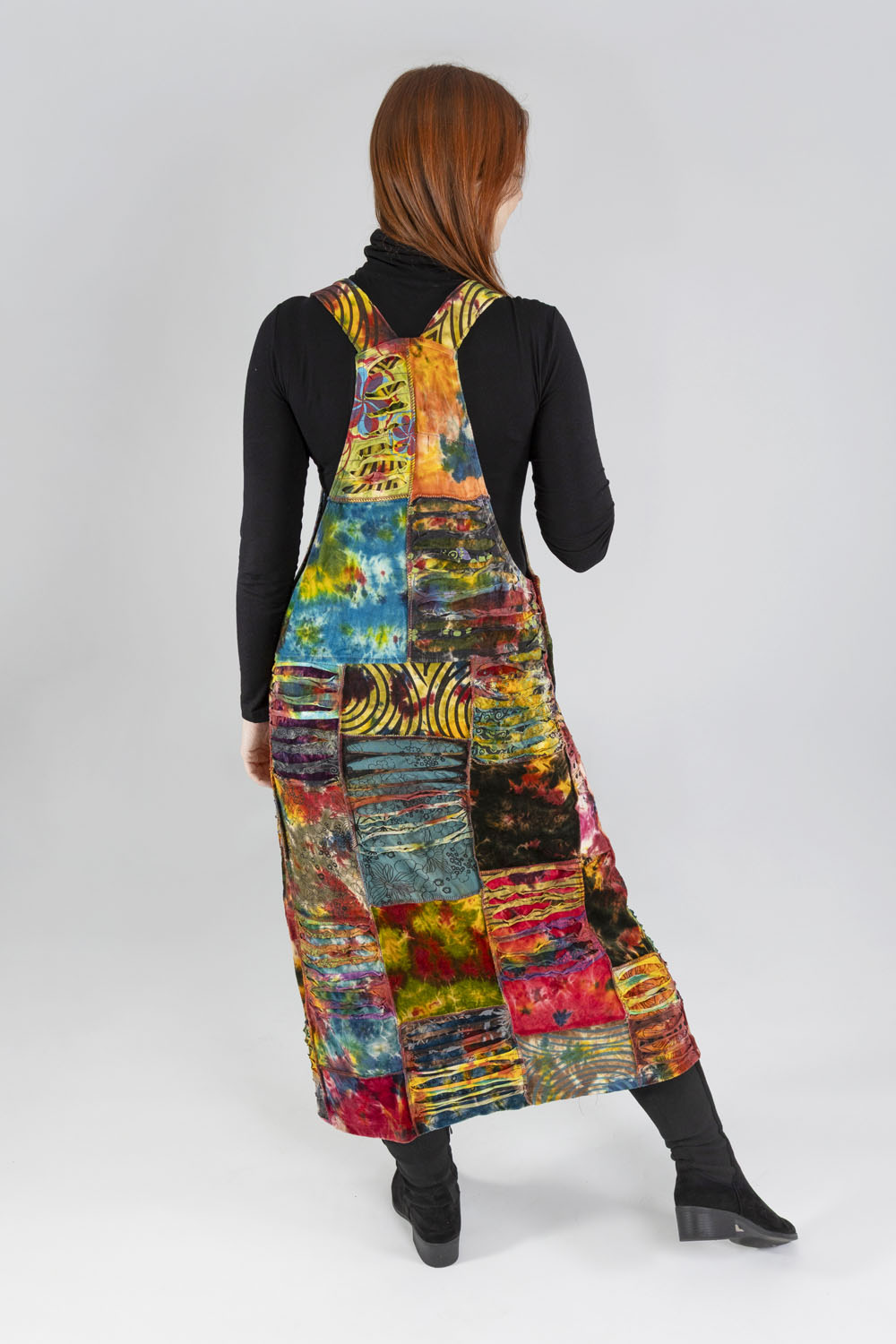Wicked Dragon Clothing - Verity Velvet Tie Dye Pinafore Dress ...