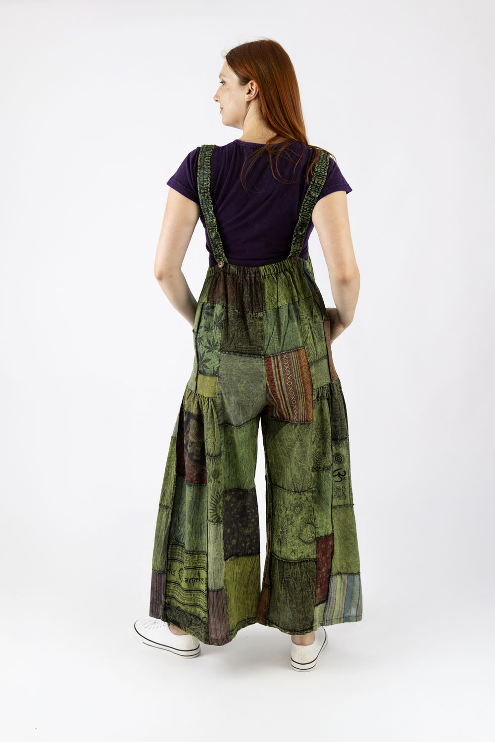 Wicked Dragon Clothing - Willow Patchwork Dungarees with Pockets | Boho ...