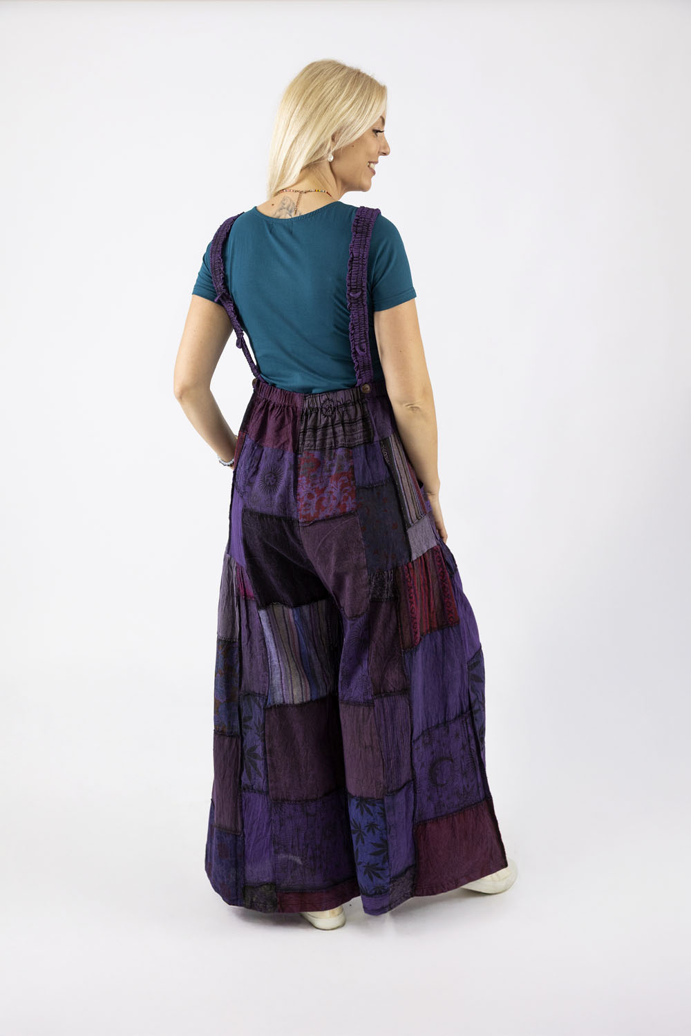 Wicked Dragon Clothing - Willow Patchwork Dungarees with Pockets | Boho ...