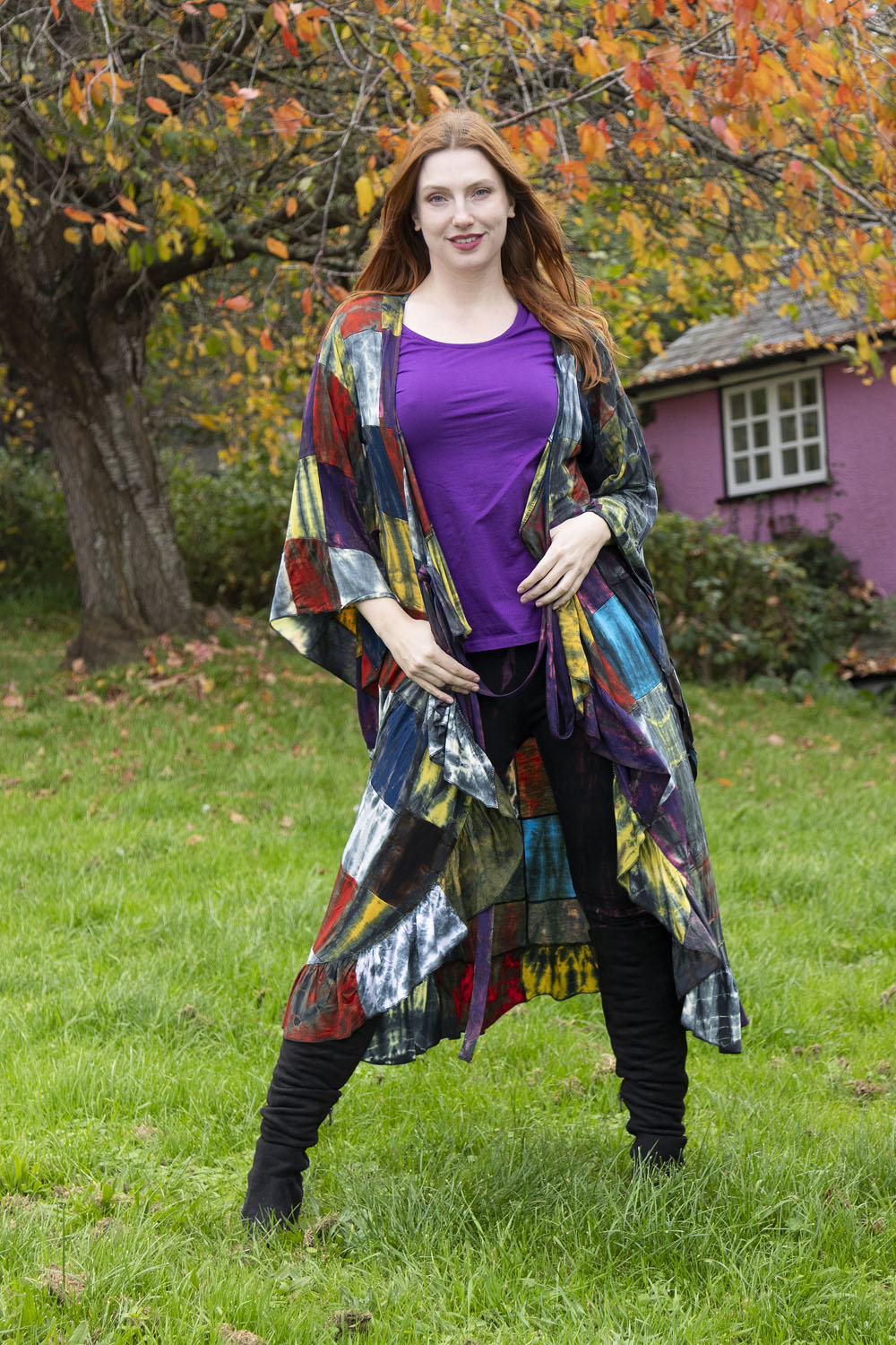 Wicked Dragon Clothing - Emery Bell Sleeve Long Cardi Wrap with Pockets ...