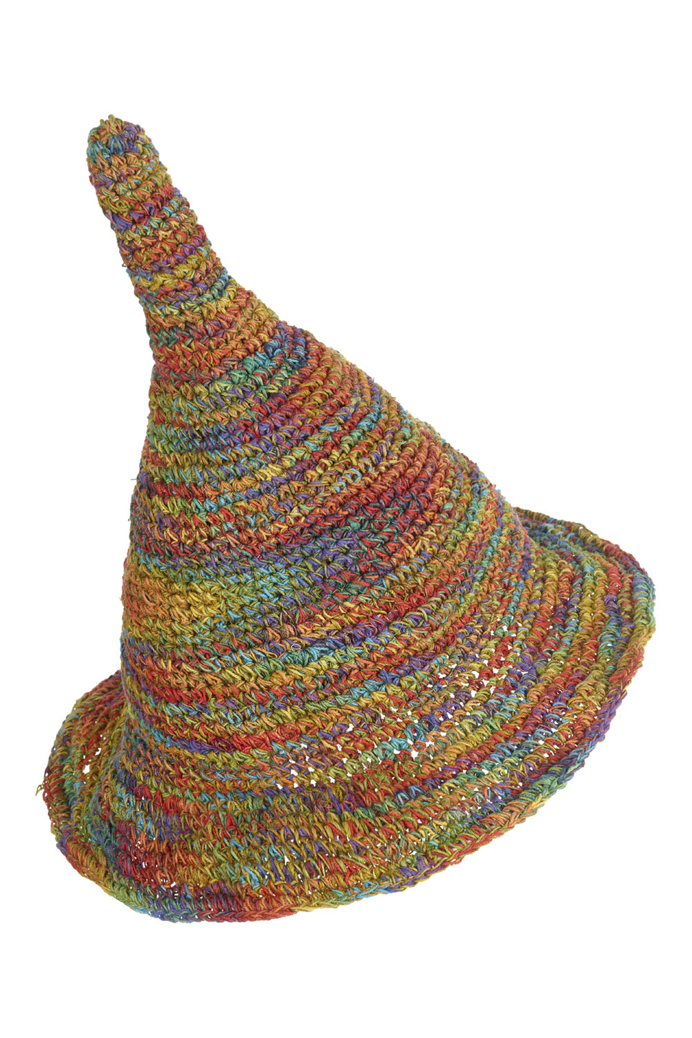 Wicked Dragon Clothing - Hemp multicoloured wire brim pointed hat