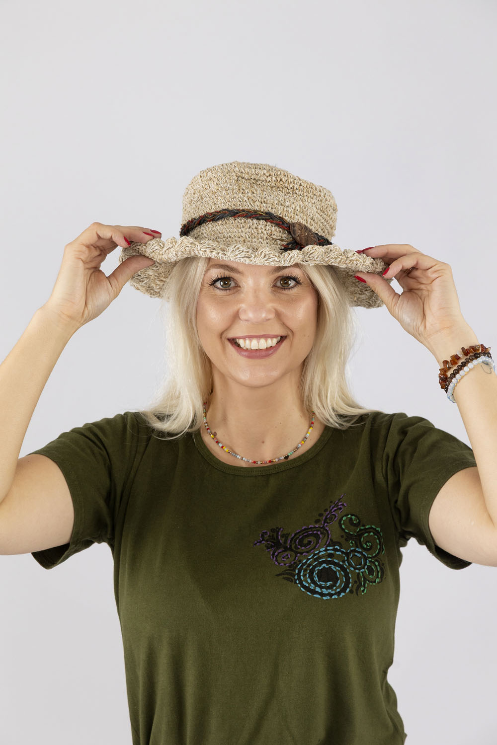 Wicked Dragon Clothing - Plain Hemp Hat with Wire Brim & Tie Band ...