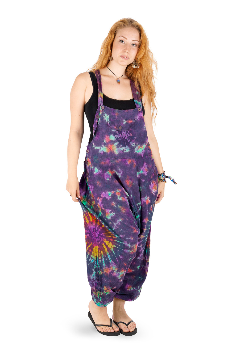 Wicked Dragon Clothing - Tie dye harem dungarees up to PLUS size