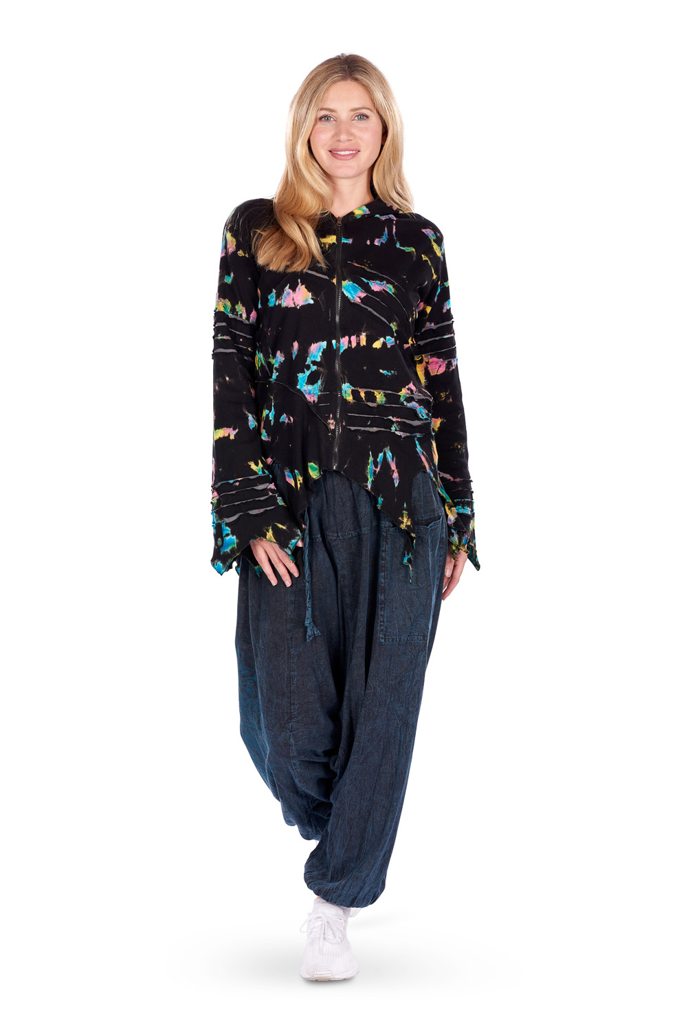 Wicked Dragon Clothing - Nixie tie dye pixie hooded jacket