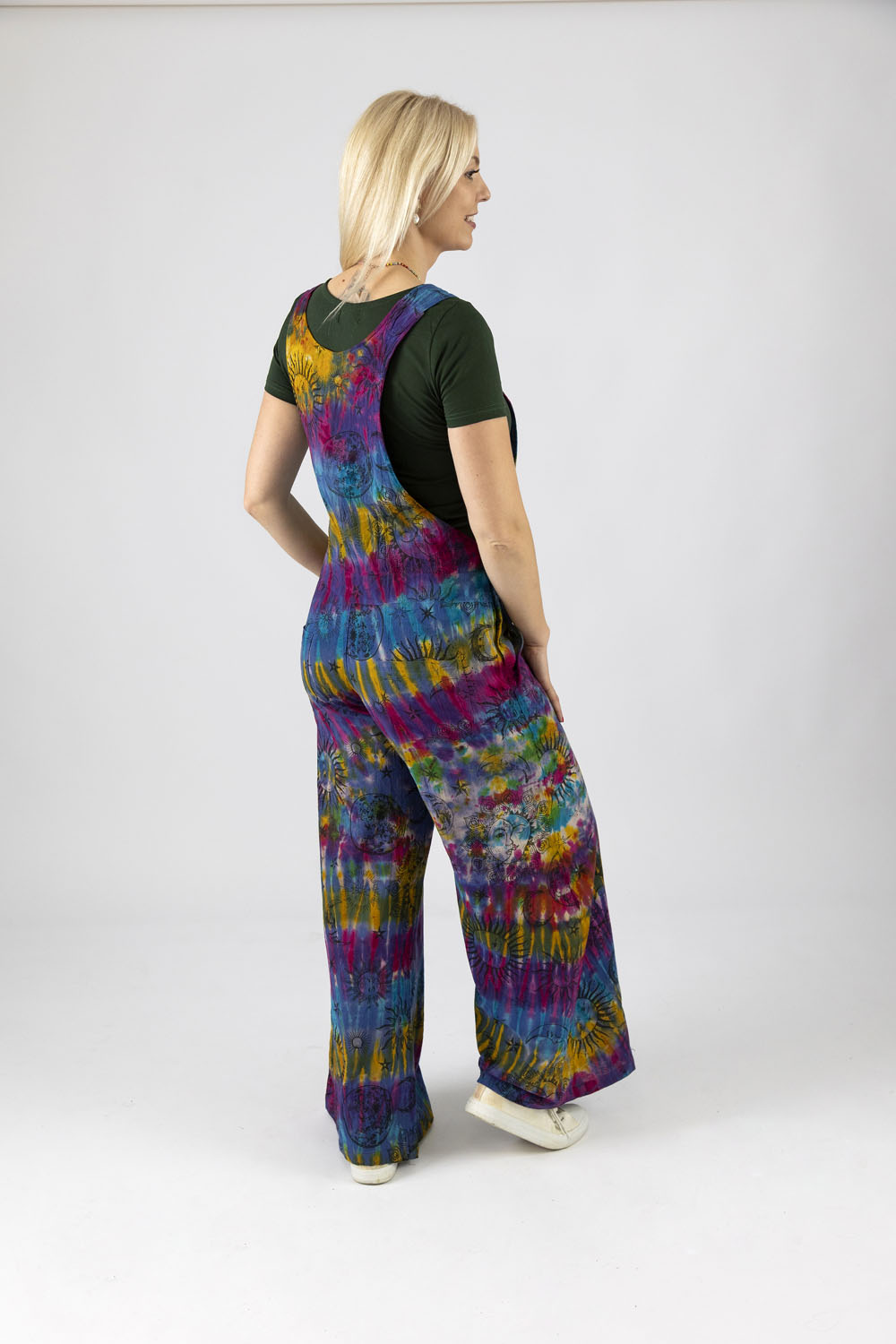Wicked Dragon Clothing - Luna wide leg tie dye dungarees