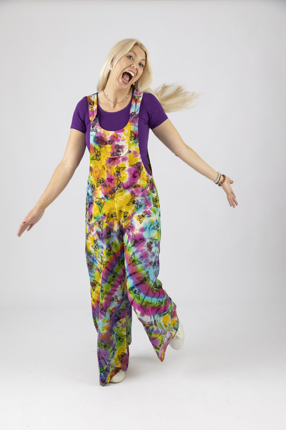 Wicked Dragon Clothing - Luna wide leg tie dye dungarees