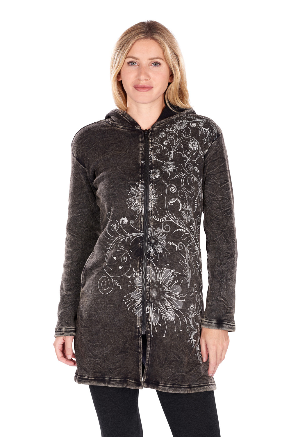 Wicked Dragon Clothing - Apricity Pixie Hooded Jacket | Swirly Floral ...