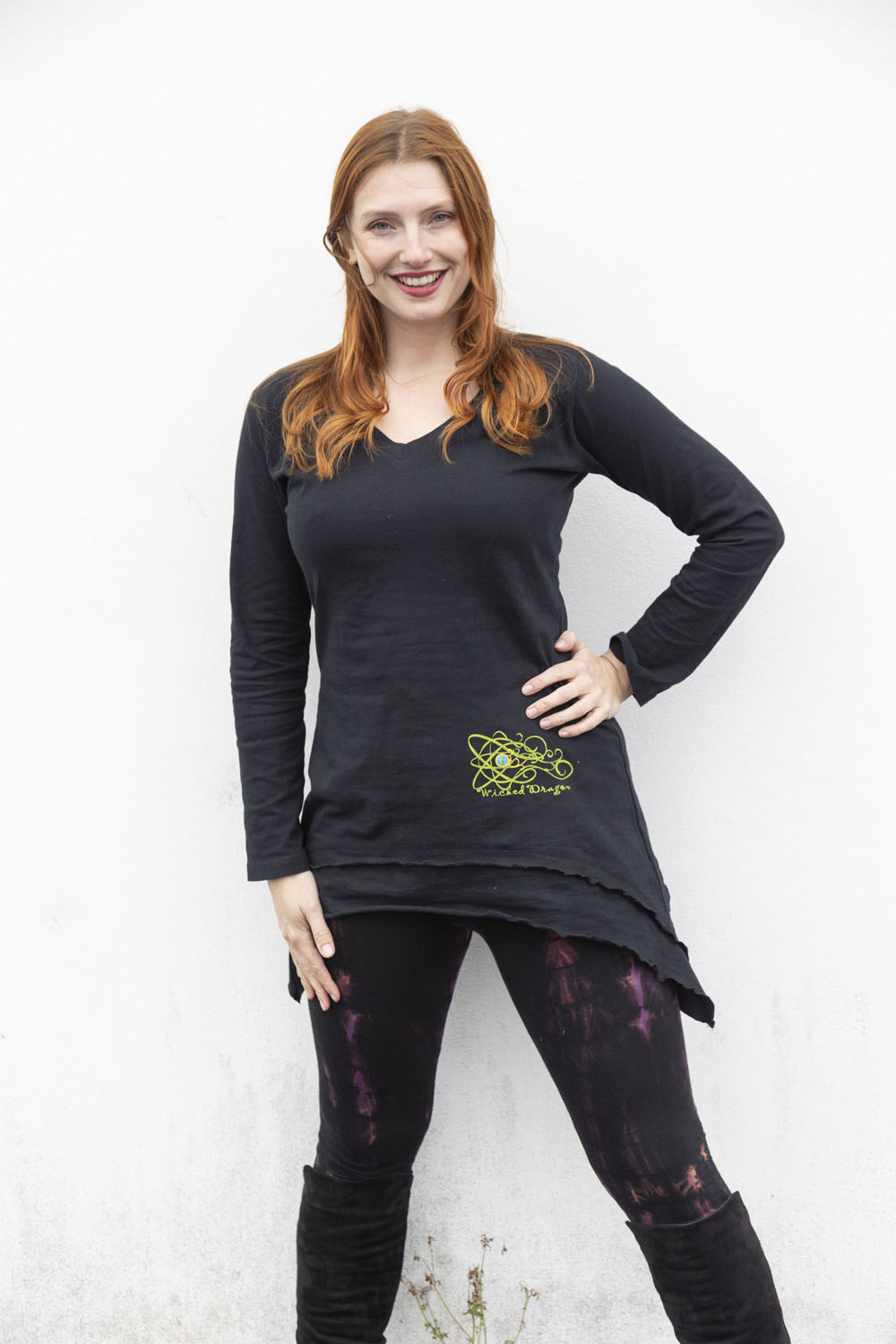 Wicked Dragon Clothing - Wicked Long Line Tunic Top – Boho Stonewashed ...