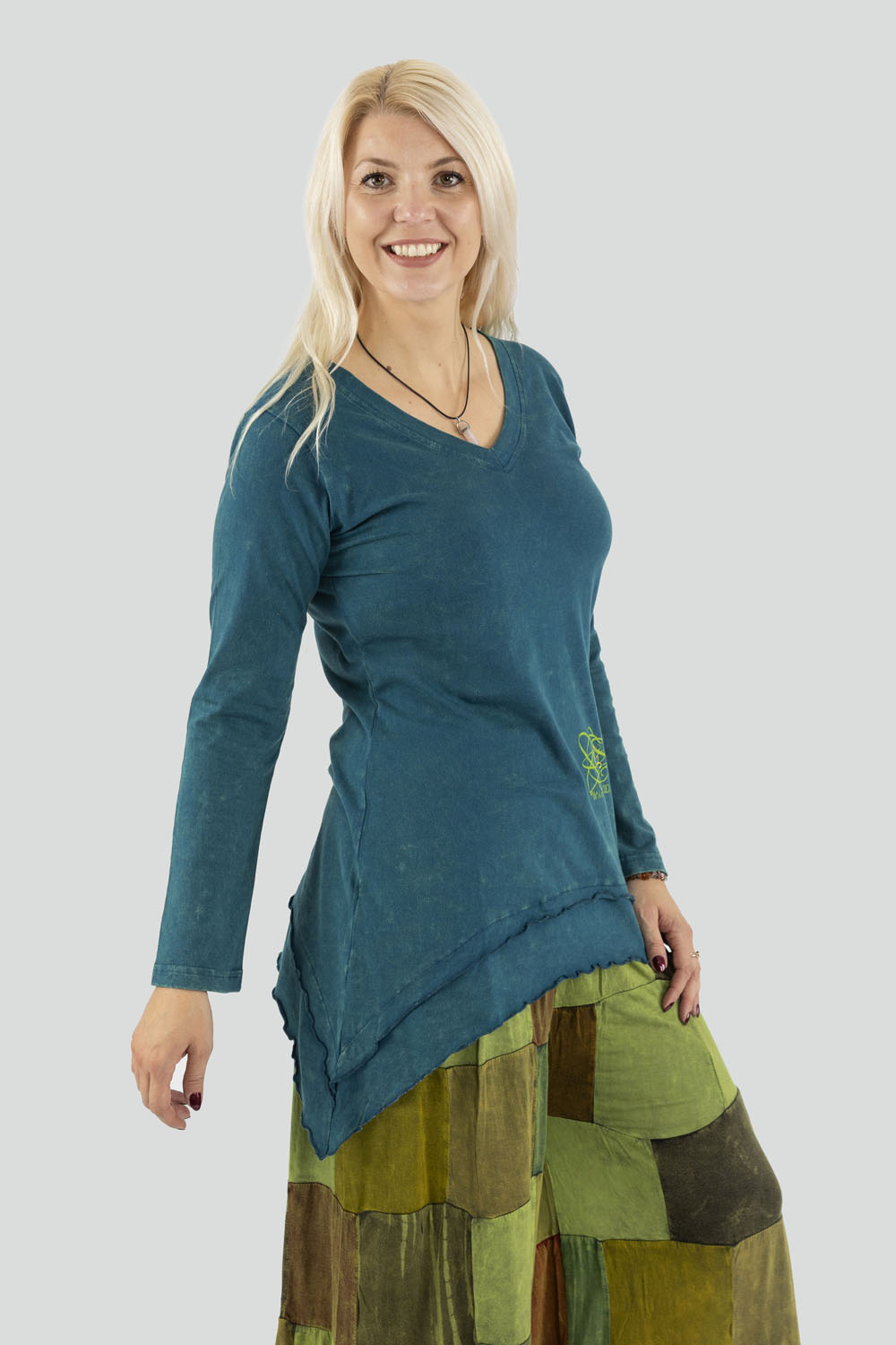 Wicked Dragon Clothing - Wicked Long Line Tunic Top – Boho Stonewashed ...