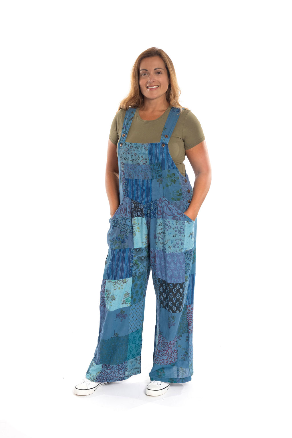 Wicked Dragon Clothing - Lucia Bohemian Floral Patchwork Dungarees