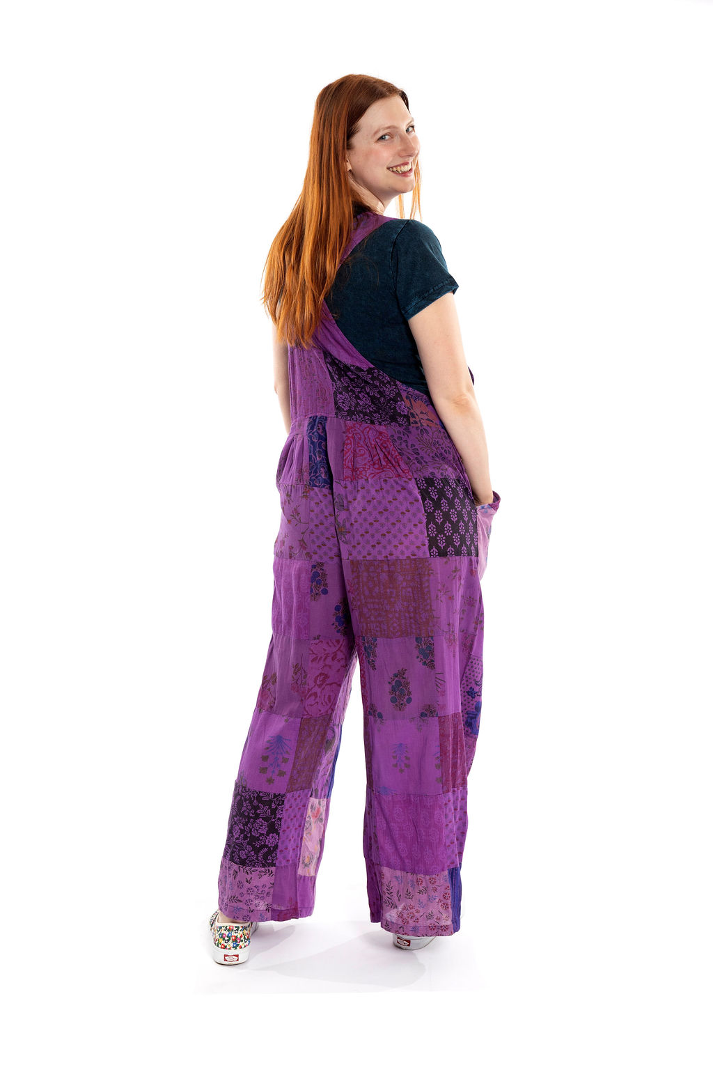 Wicked Dragon Clothing - Lucia Bohemian Floral Patchwork Dungarees