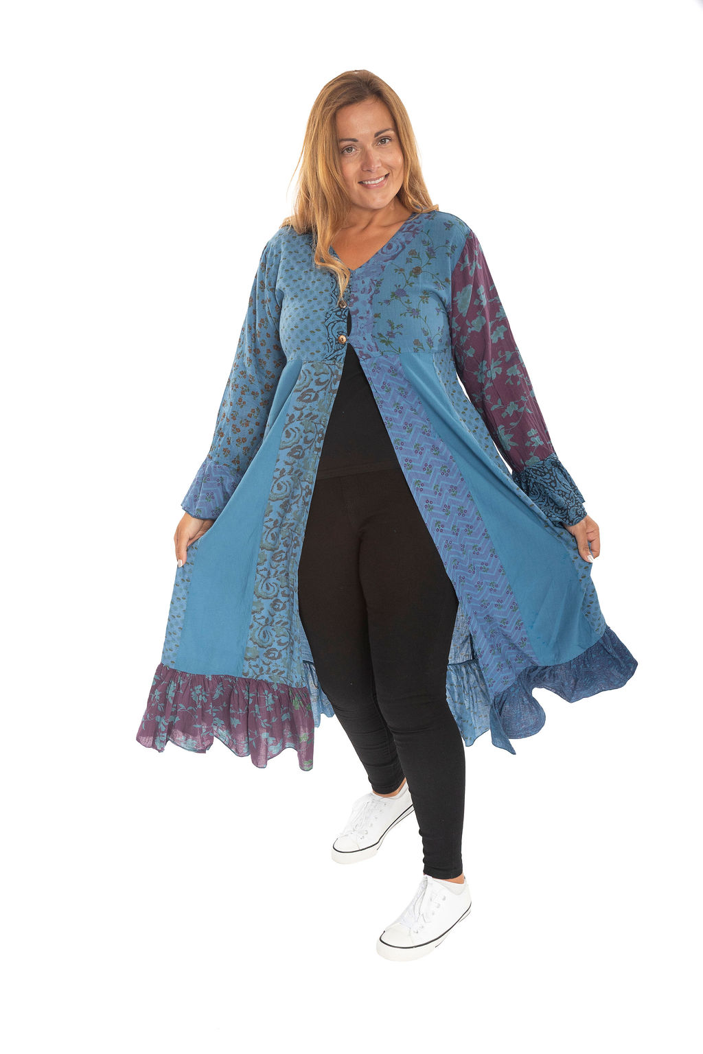 Wicked Dragon Clothing - Lucia bohemian floral patchwork duster