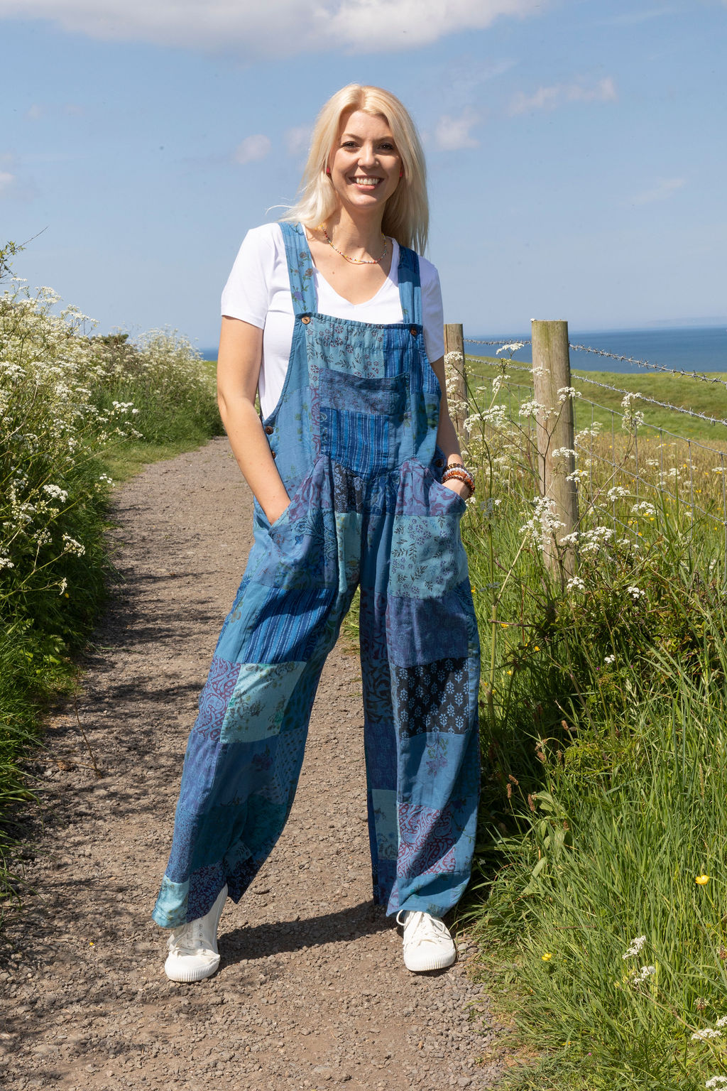 Wicked Dragon Clothing - Lucia Bohemian Floral Patchwork Dungarees